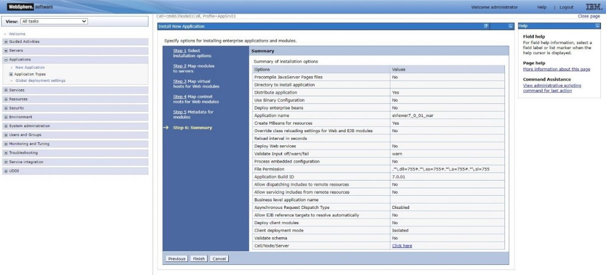 eViewer Deployment on IBM WebSphere Application Server